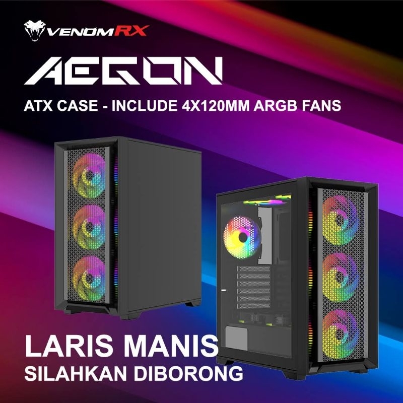 Jual VENOMRX AEGON ATX GAMING CASE | Shopee Indonesia