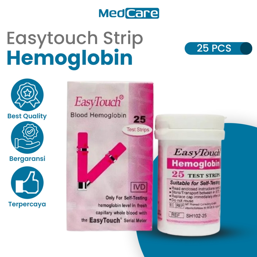 Jual Strip EasyTouch Hemoglobin – Refill 25 Strip Resmi untuk Alat Tes ...