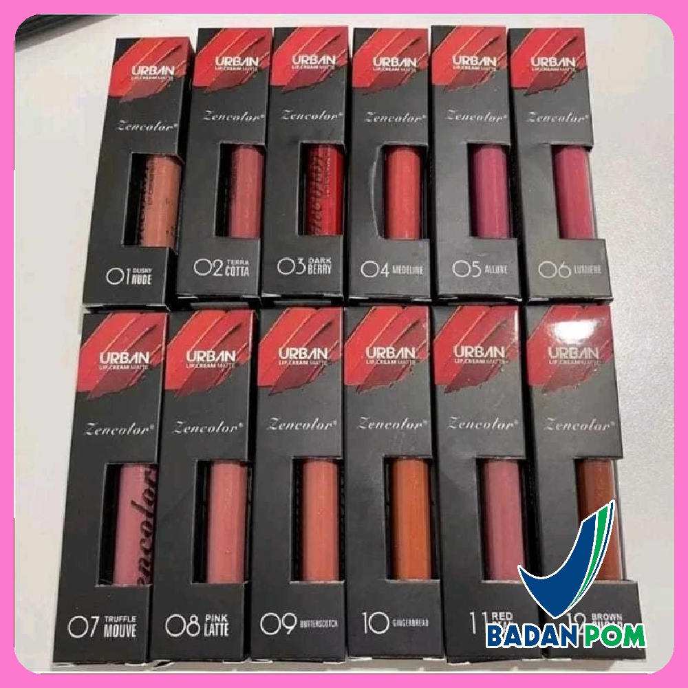 Jual ORIGINAL ZENCOLOR Urban Lip Cream Matte Moisturizer Liquid Lipstik Lipstick BPOM | Shopee ...