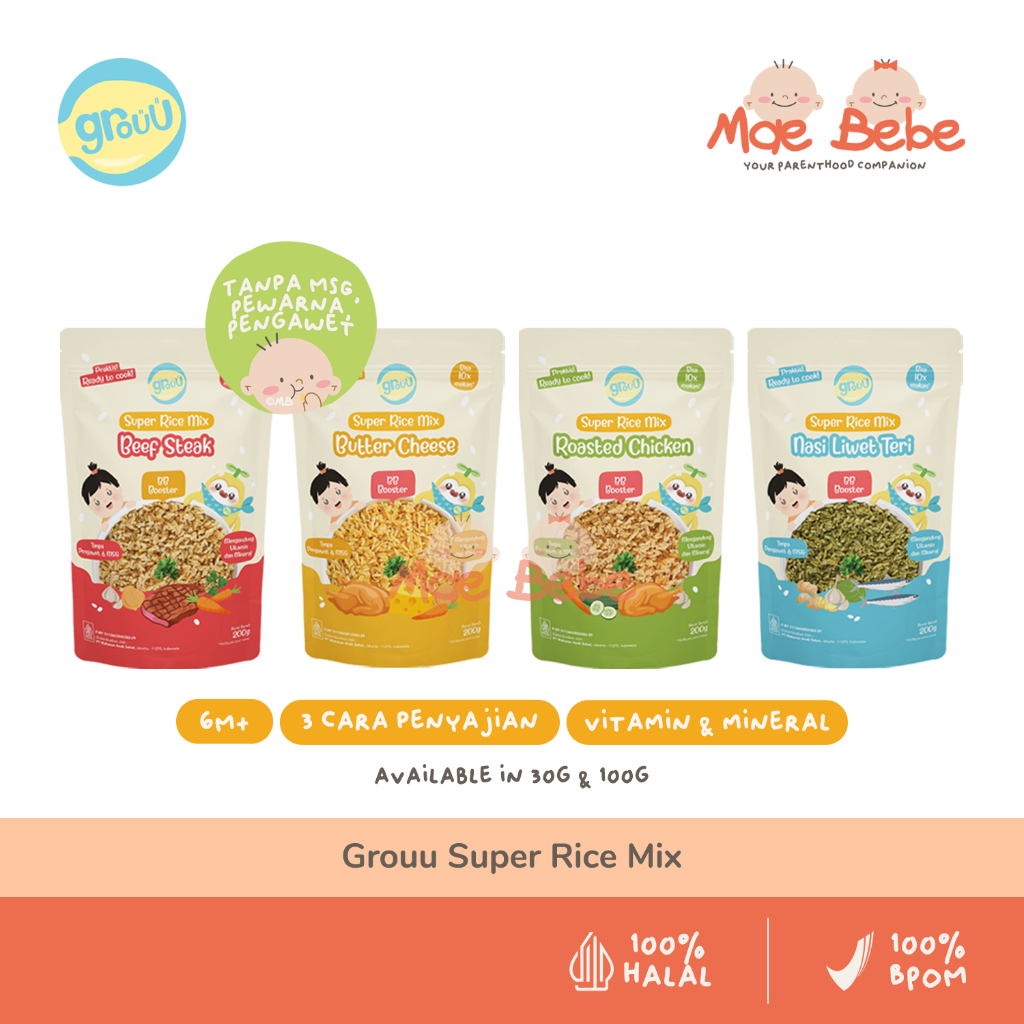 Jual Grouu Super Rice Mix BB Booster Bubur Beras MPASI Anak Praktis ...