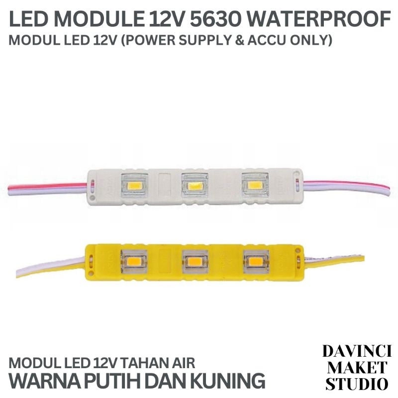 Jual (12v) Rangkaian Modul Lampu LED Putih Kuning 5630 5730 3 Mata 12v untuk maket diorama 80mm ...