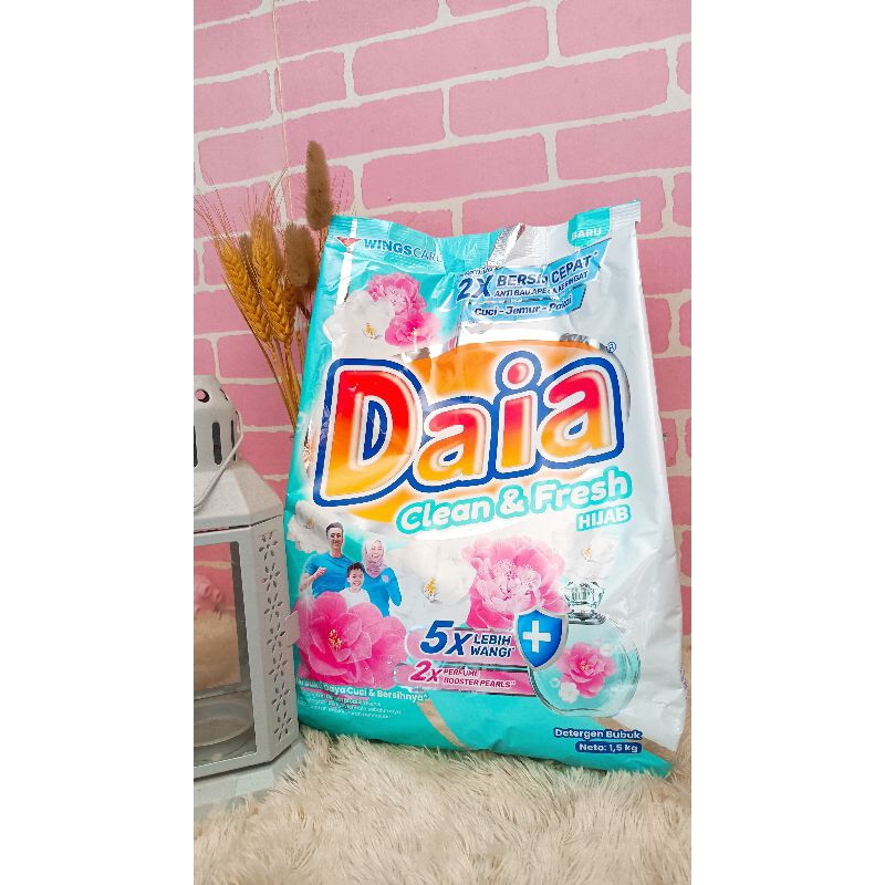 Jual DAIA Detergen Bubuk Clean & Fresh Hijab 1,5 kg | Shopee Indonesia