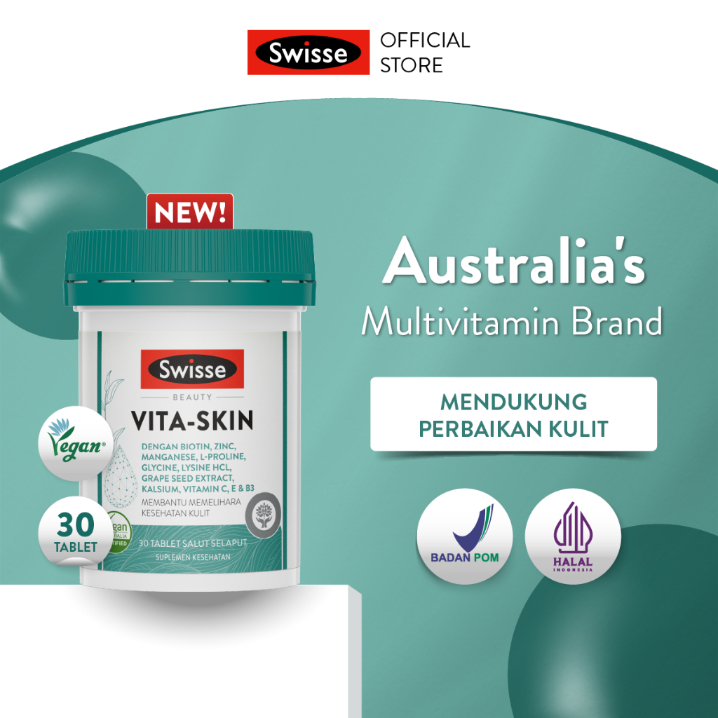 Jual Swisse Beauty Vita-Skin - Multivitamin untuk Membantu Memperbaiki Skin Barier | Shopee ...