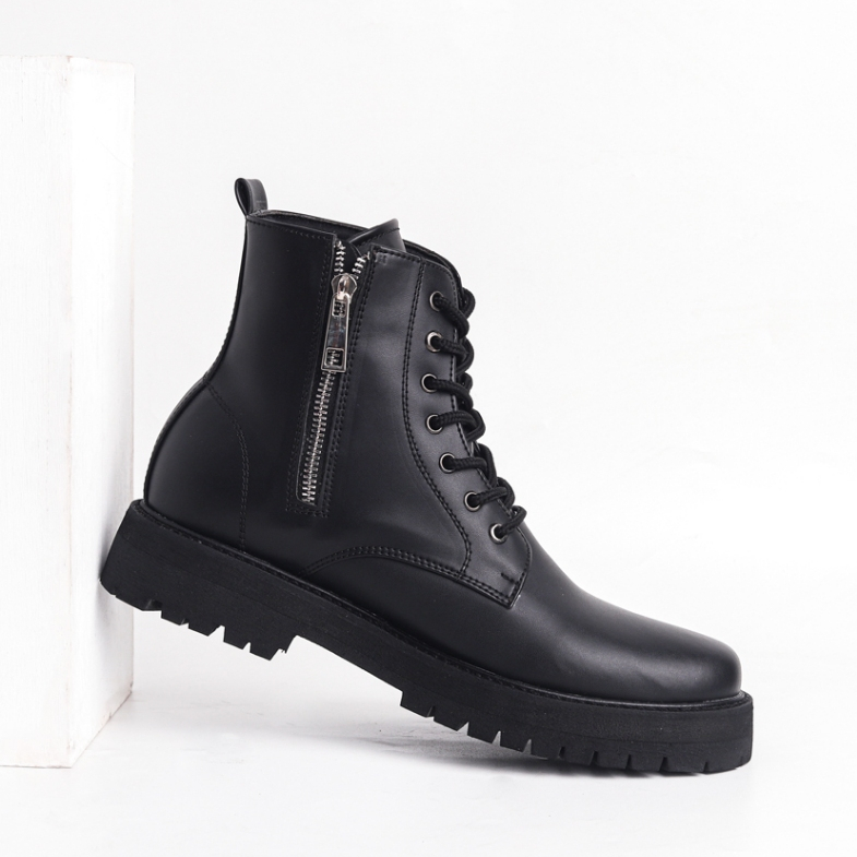 Jual Kenfa - Zelo Black Sepatu Safety Boot Zipper Tali Formal Casual ...