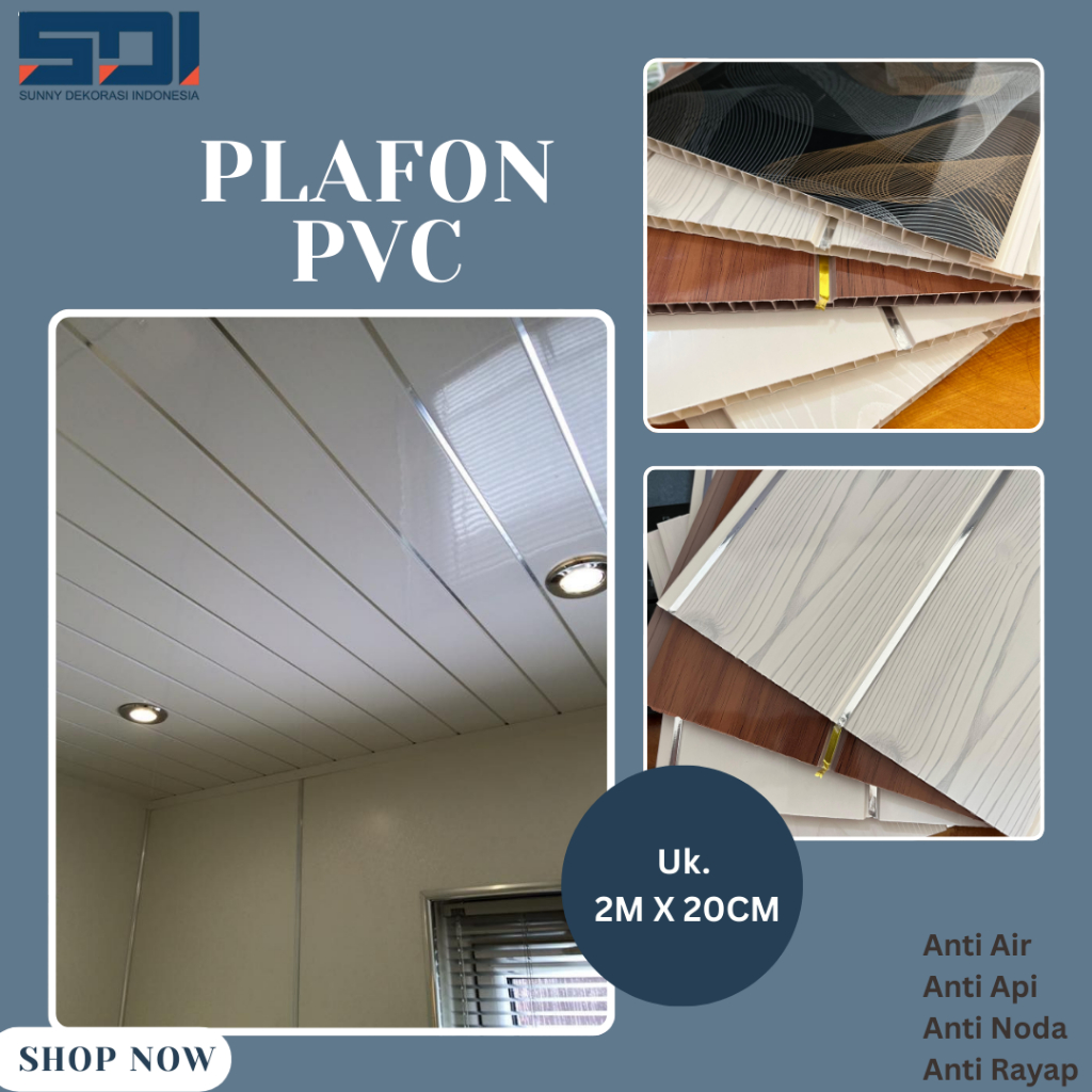 Jual PLAFON PVC UKURAN 2 METER DEKORASI ATAP MINIMALIS HARGA TERJANGKAU ...