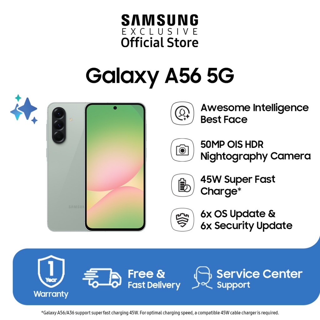 Jual Samsung Galaxy A56 5G 12/256GB - Awesome Olive | Galaxy AI | 50MP ...
