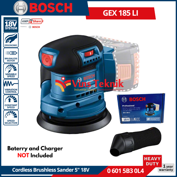 Jual Mesin Amplas Baterai Cordless Orbital Sander GEX185LI BOSCH GEX 185 LI | Shopee Indonesia