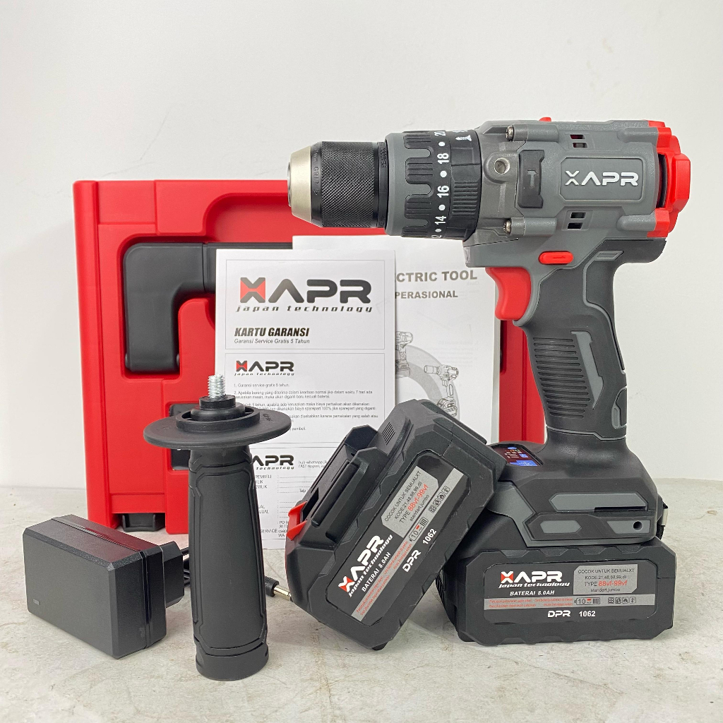 Jual APR Bor brushless 13mm jumbo impact drill cordless AP13PROMAX besi ...