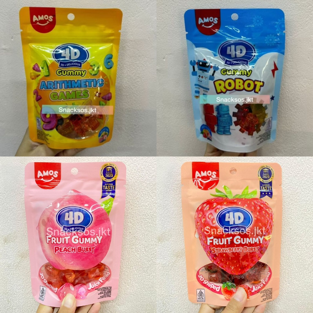 Jual AMOS 4D GUMMY ROBOT / ARITHMETIC GAMES / FRUIT GUMMY STRAWBERRY ...