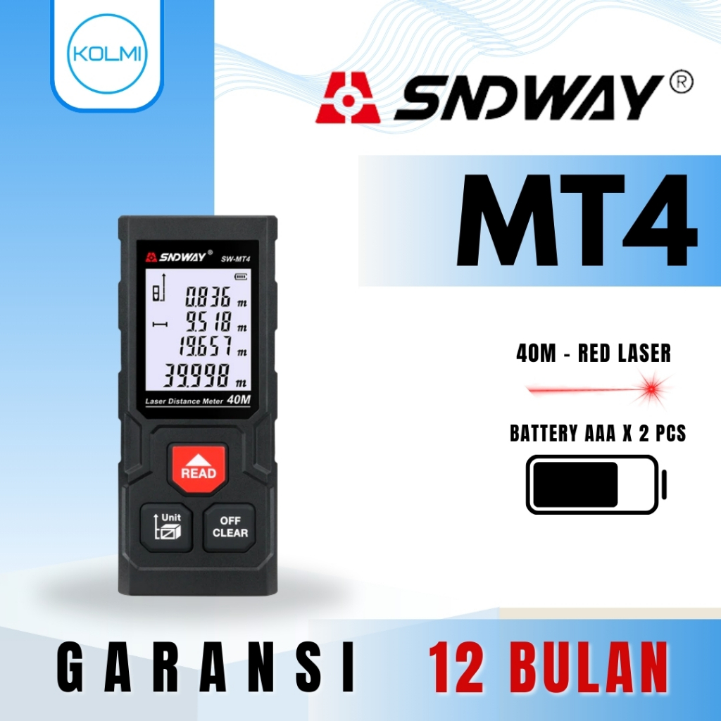 Jual SNDWAY Laser Distance Meter MT4 - Alat Ukur Jarak 40m Digital ...