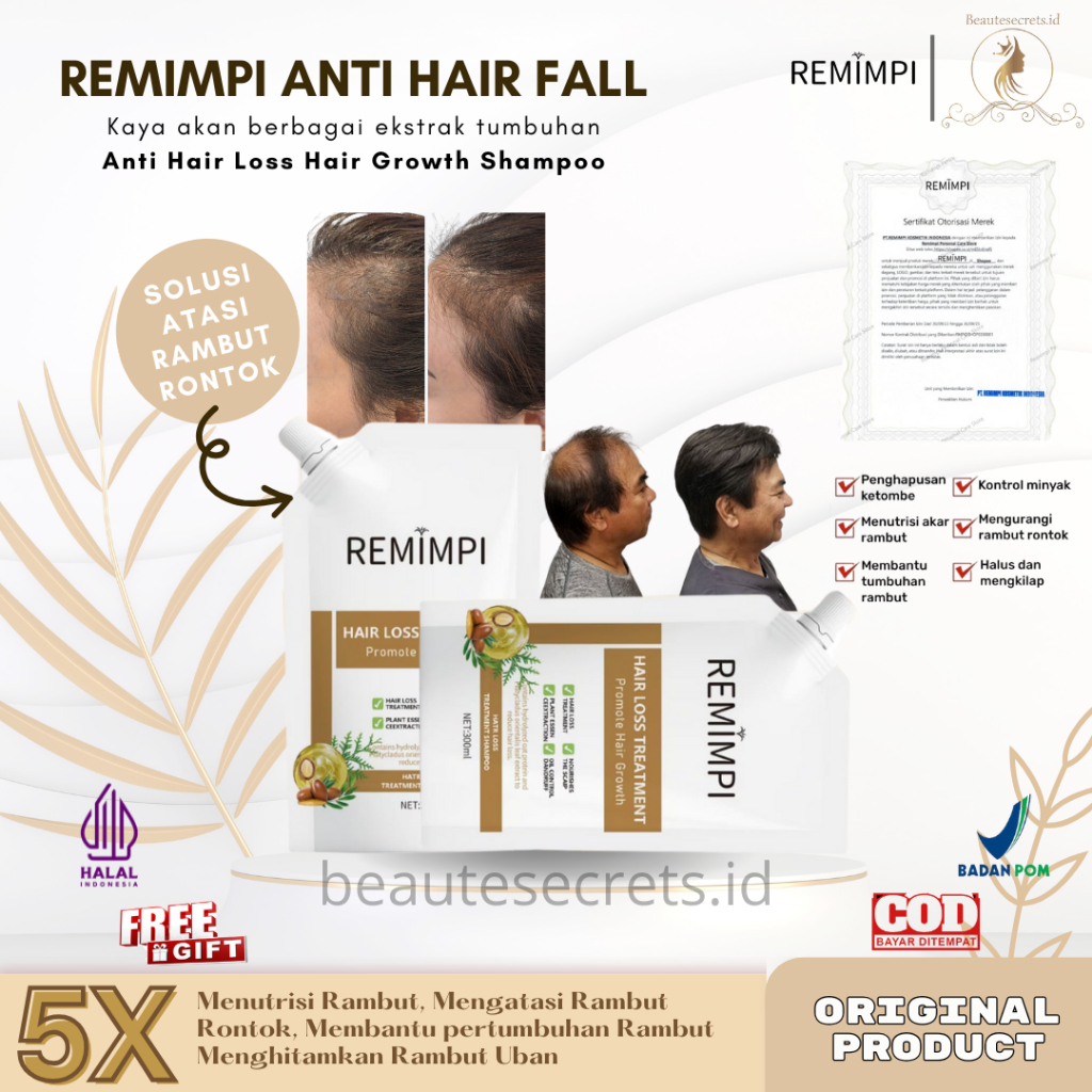 Jual [PROMO HEMAT] REMIMPI PAKET 300ml Anti Hair Fall Hair Treatment ...