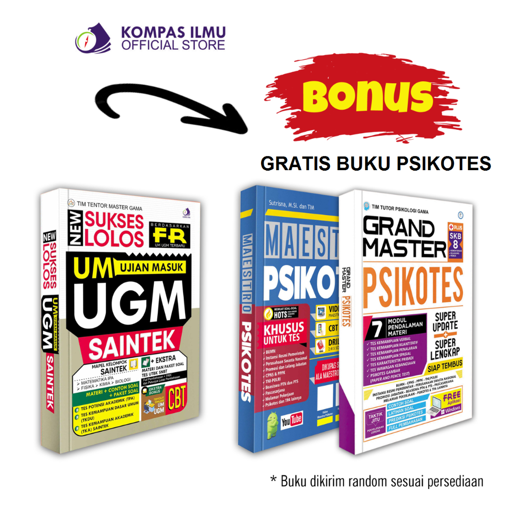Jual Buku Soal UM UGM 2025 - New Sukses Lolos Ujian Masuk UGM SAINTEK Terupdate Full Pembahasan ...
