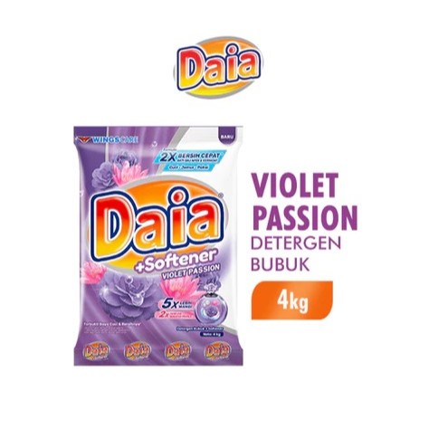 Jual Daia Detergen Bubuk + Softener Violet Passion 4 kg | Shopee Indonesia