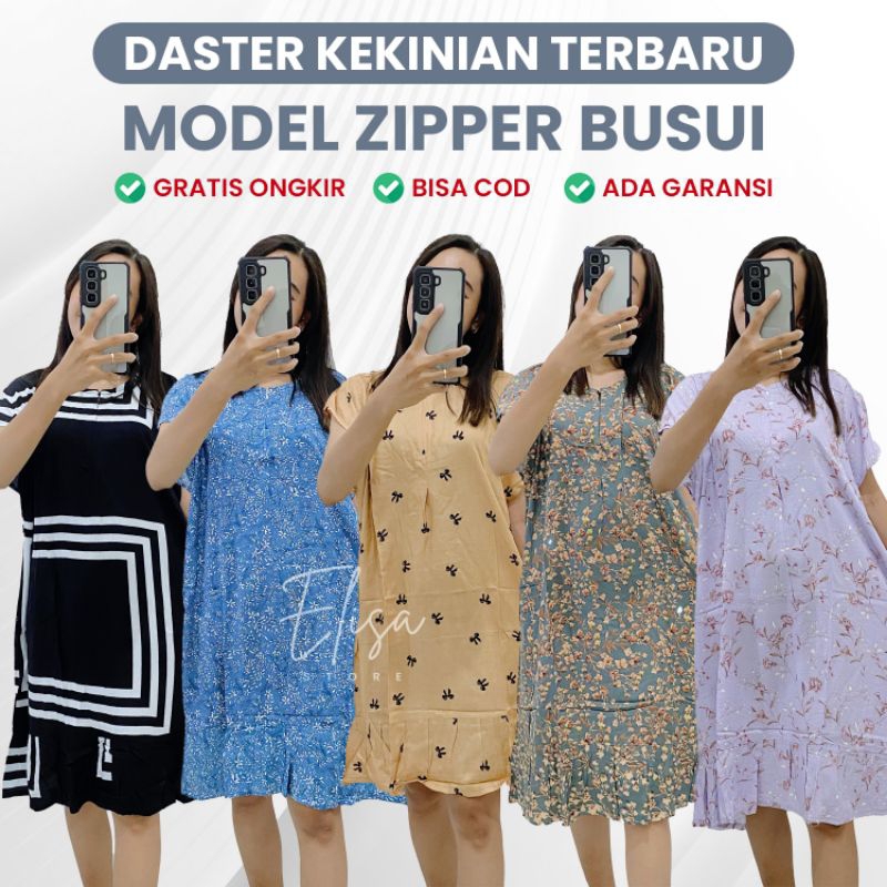Jual Daster Rayon Busui Resleting Depan Kekinian Terbaru | Shopee Indonesia