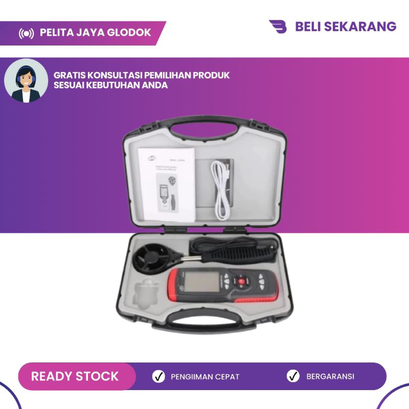 Jual Anemometer Data Logger Wind CFM CMM Air Flow Benetech GT-8907 ...
