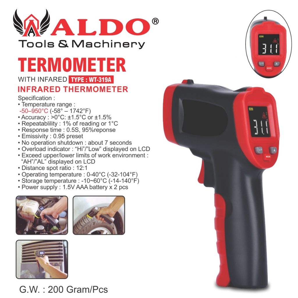 Jual TERMOMETER WITH INFRARED WT327D / TERMO GUN / INFRARED THERMOMETER ...