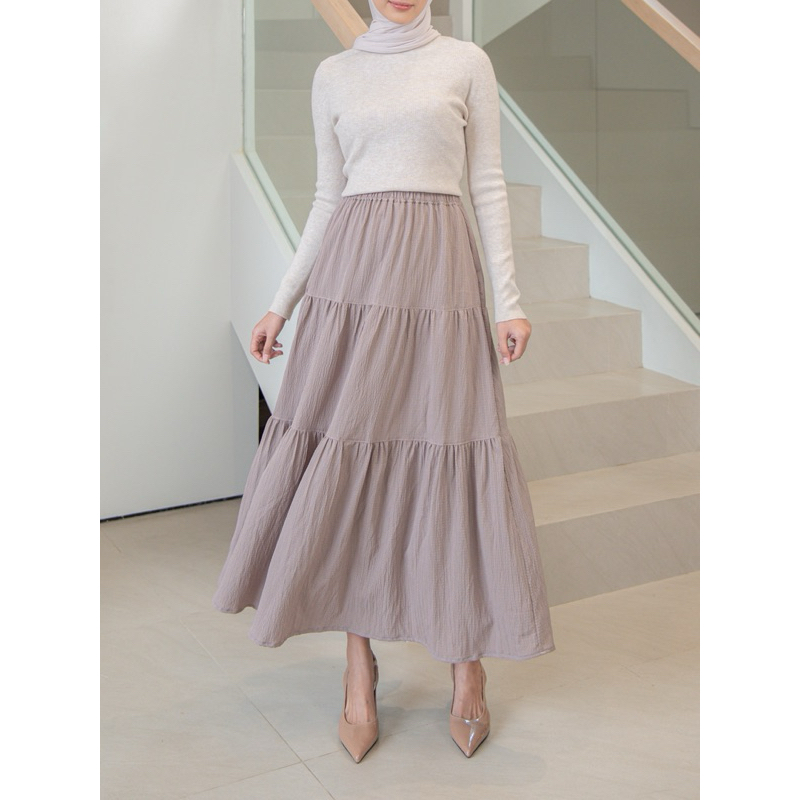 Jual Fwdaily - Nala Skirt Rok Layer (Maxi Skirt Kerut - Skirt A line - Korean Skirt - Skirt ...