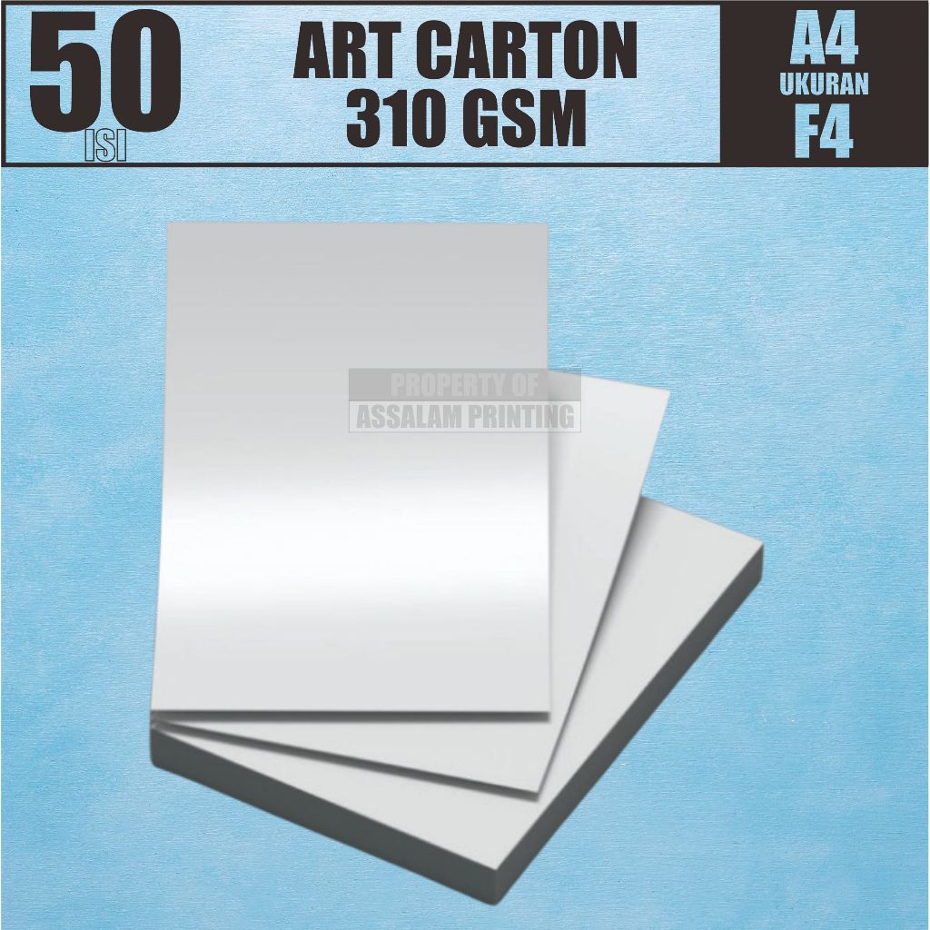 Jual 50 Lembar Kertas Art Carton Paper 310 Gsm Tebal Ukuran A4 F4 ...
