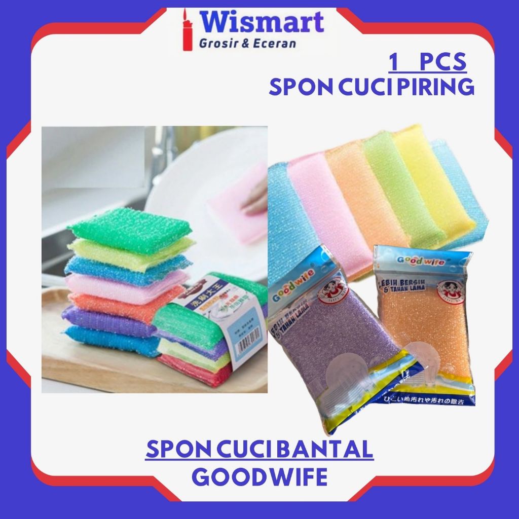 Jual Sponge Cuci Piring Warna Warni/ Spons Cuci Piring Bantal (1pcs ...