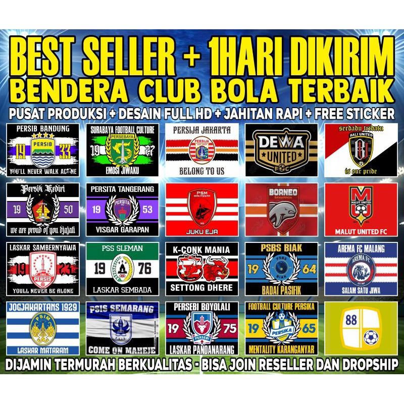Jual TERMURAH + 120x80cm BENDERA CLUB BOLA TERBAIK LIGA INDONESIA ...