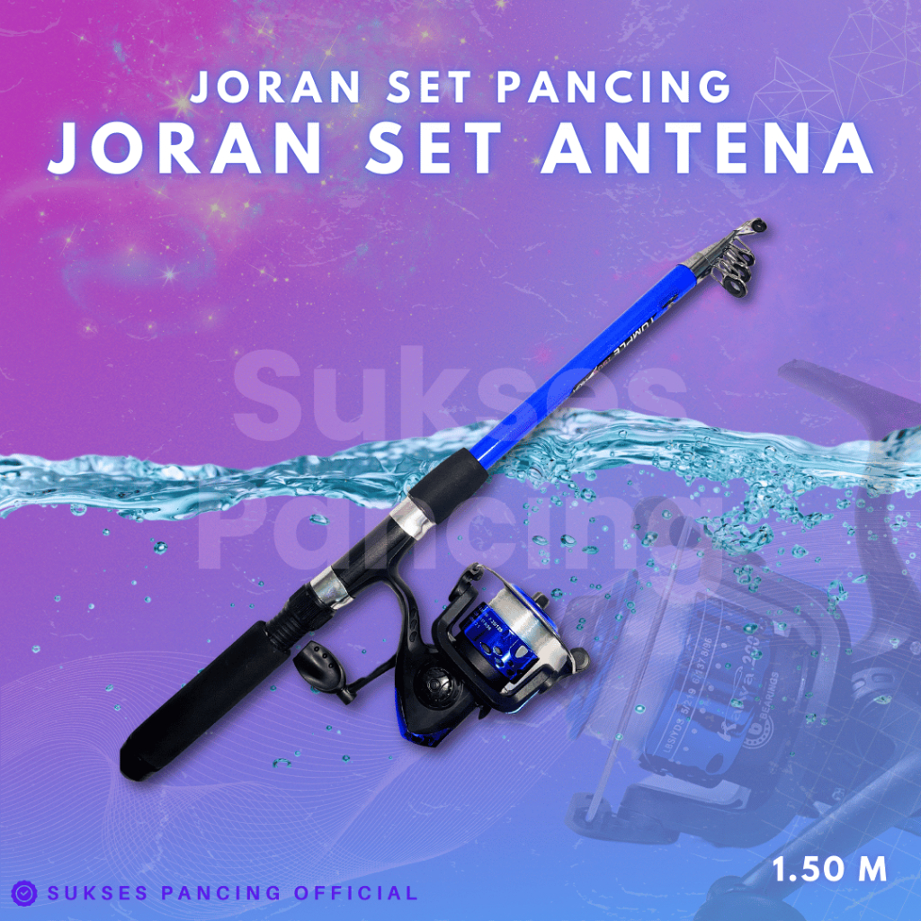 Jual Joran Set Pancing Antena 150cm + Reel Gratis Senar Murah | Shopee ...
