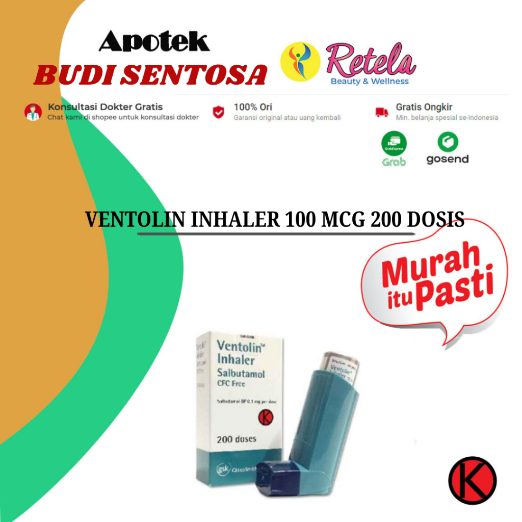 Jual VENTOLIN INHALER 100 MCG 200 DOSIS | Shopee Indonesia
