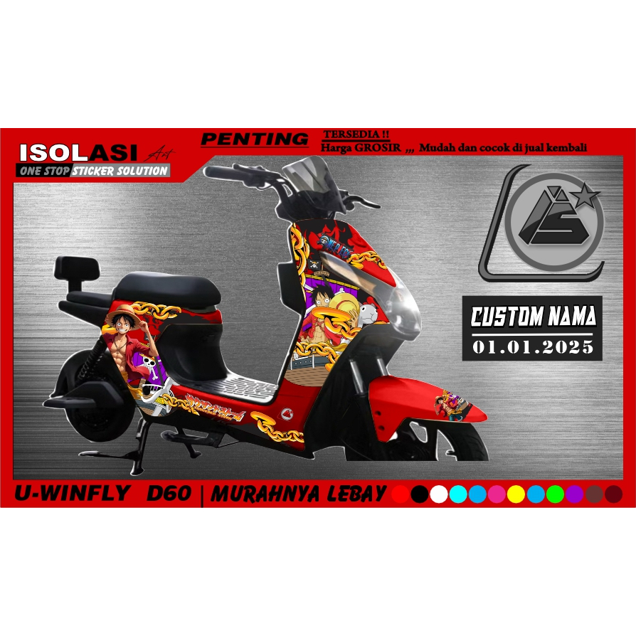 Jual (BUKAN UNIT SEPEDA LISTRIK) one piece/DECAL STICKER sepeda Listrik ...