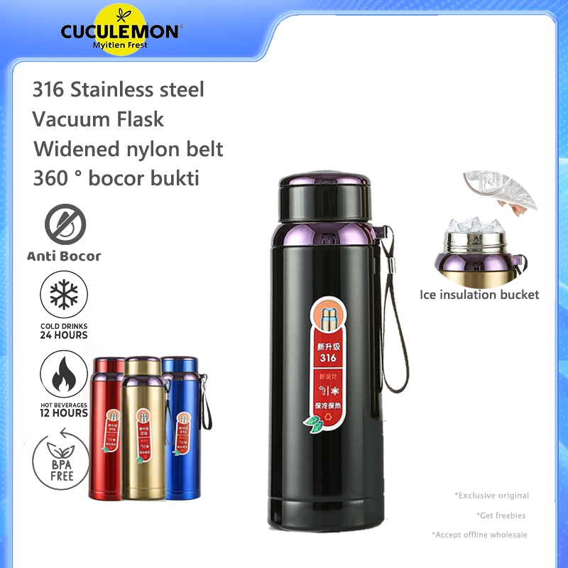 Jual Cuculemon Botol Minum Tumbler Termos Stainless Steel SUS 316 1Liter Import Termos air Panas ...