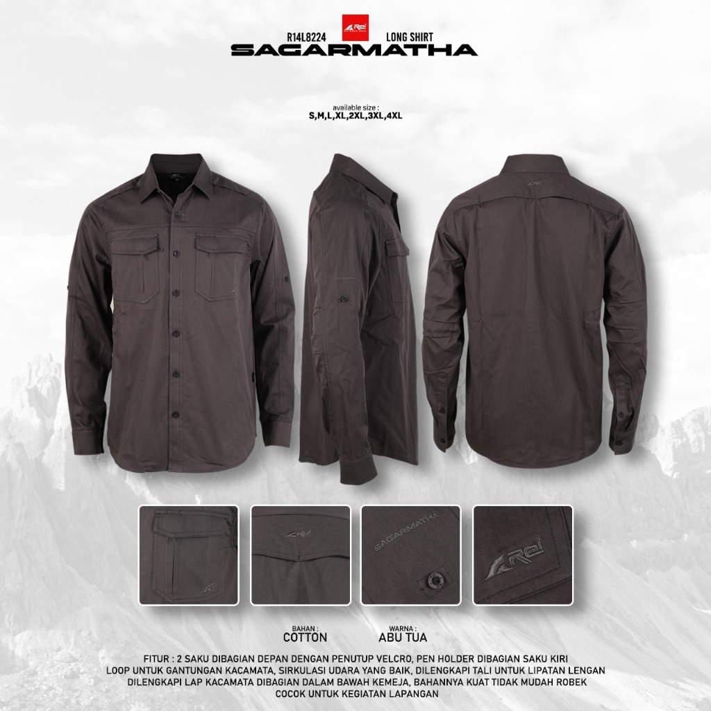 Jual Kemeja Lengan Panjang Pria Sagarmatha Arei Outdoorgear | Shopee ...