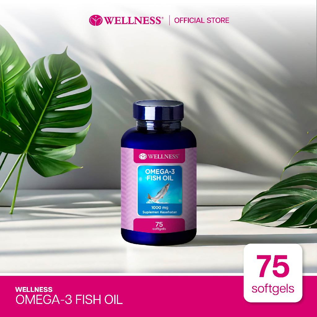 Jual Wellness Omega 3 Fish Oil 1000mg - 75 Softgels | Shopee Indonesia