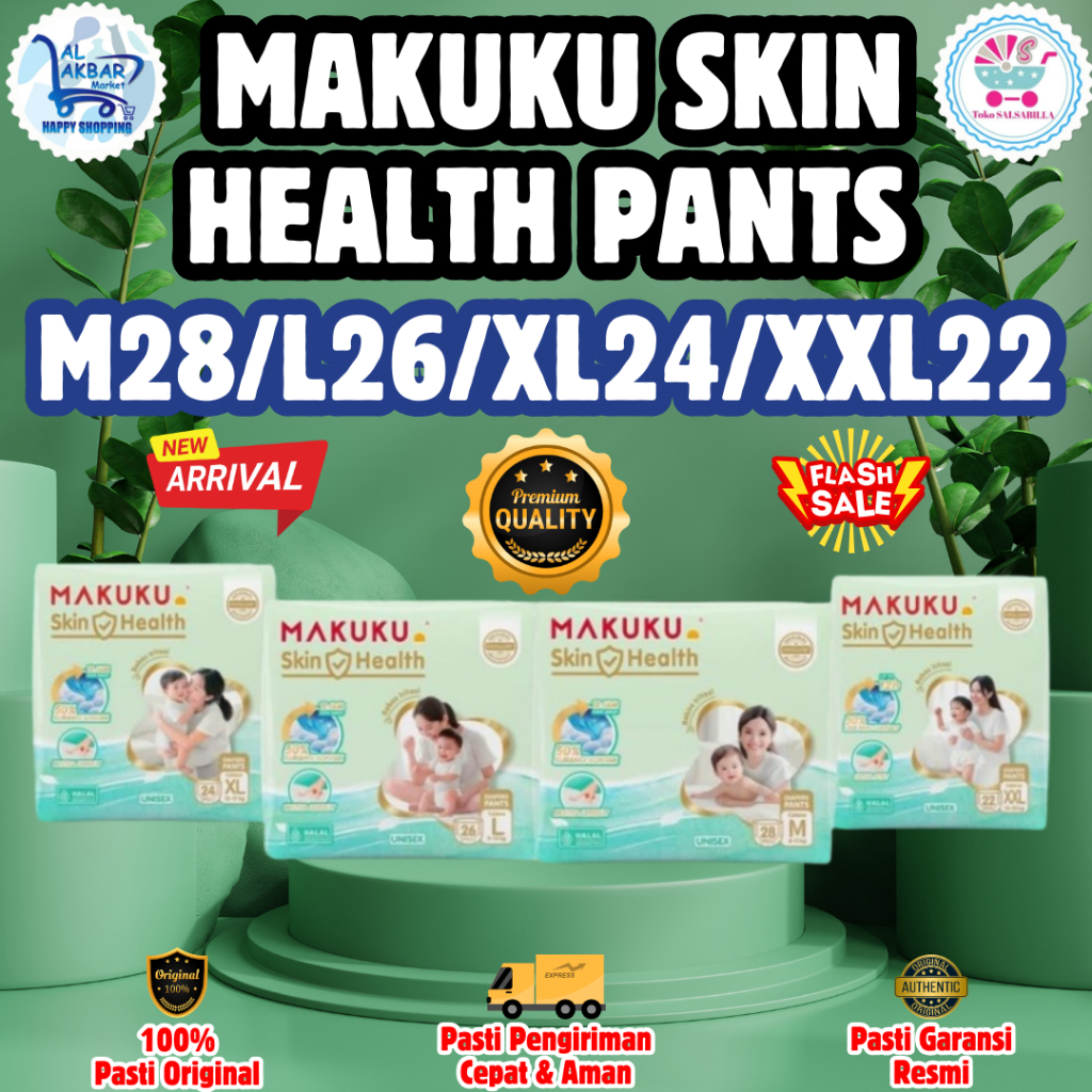 Jual MAKUKU DIAPERS SKIN HEALTH PANTS M28/L26/XL24/XXL22 | Shopee Indonesia