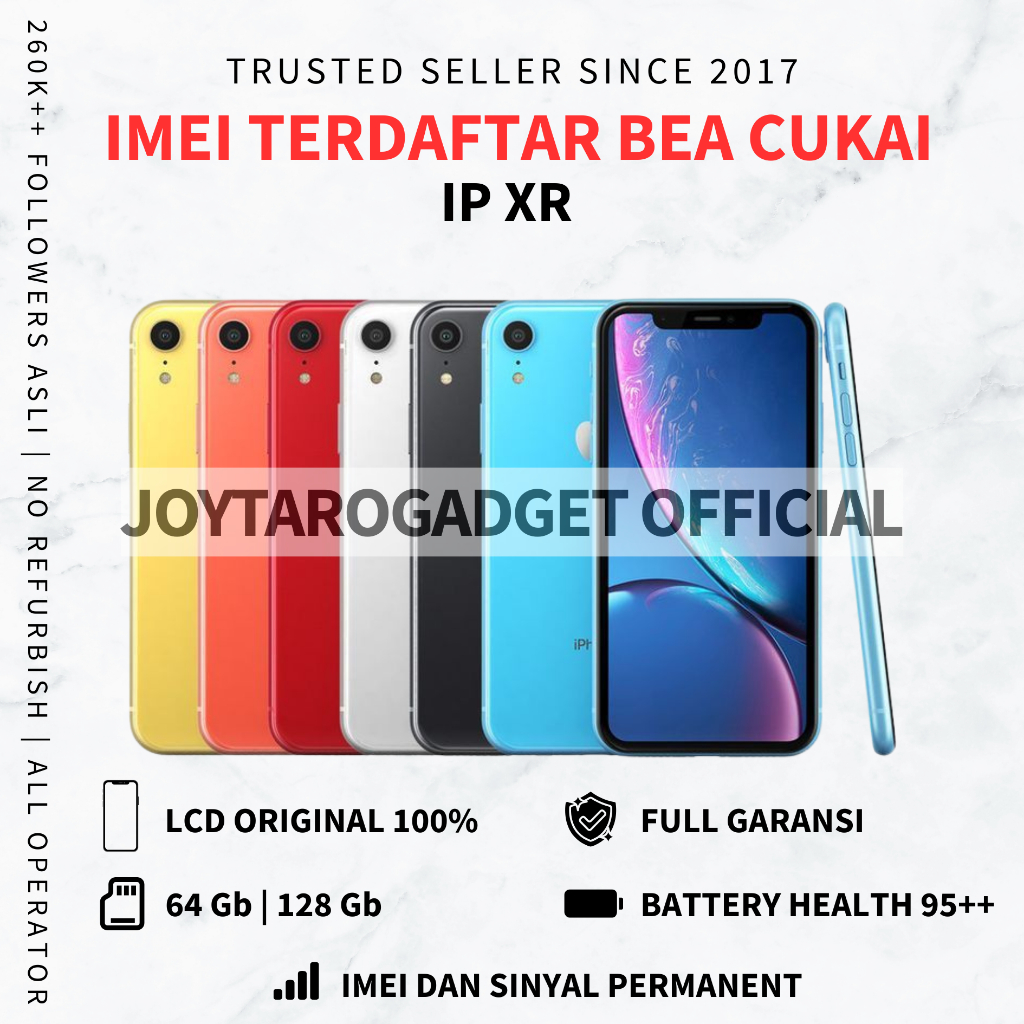 Jual iPHONE Xr 64gb 128gb imei terdaftar BC beacukai Fullset Lcd Original 100% No Refurb ...