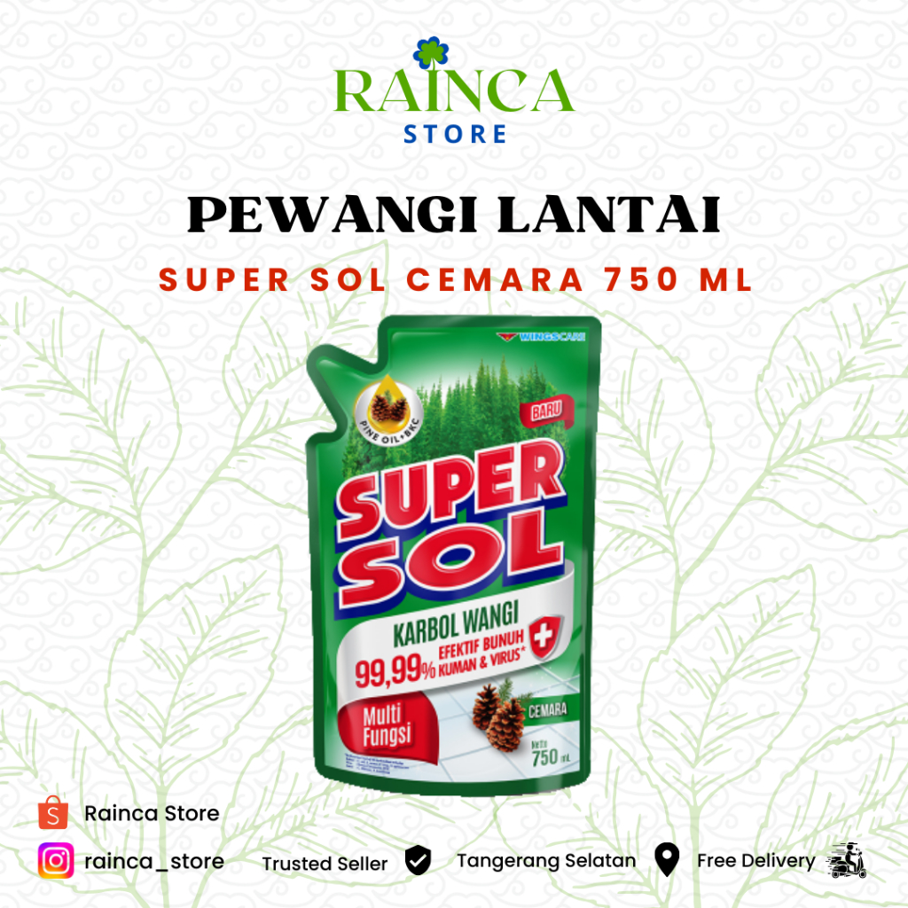 Jual Supersol Karbol Wangi Cemara Pouch 750 ml Super Sol Pine Carbol ...