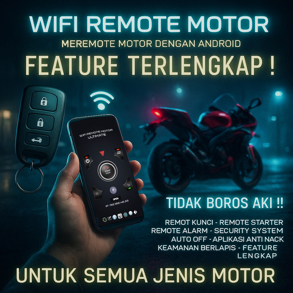 Jual Wifi Remote Motor Android Alarm (keyless motor android) FEATURE ...