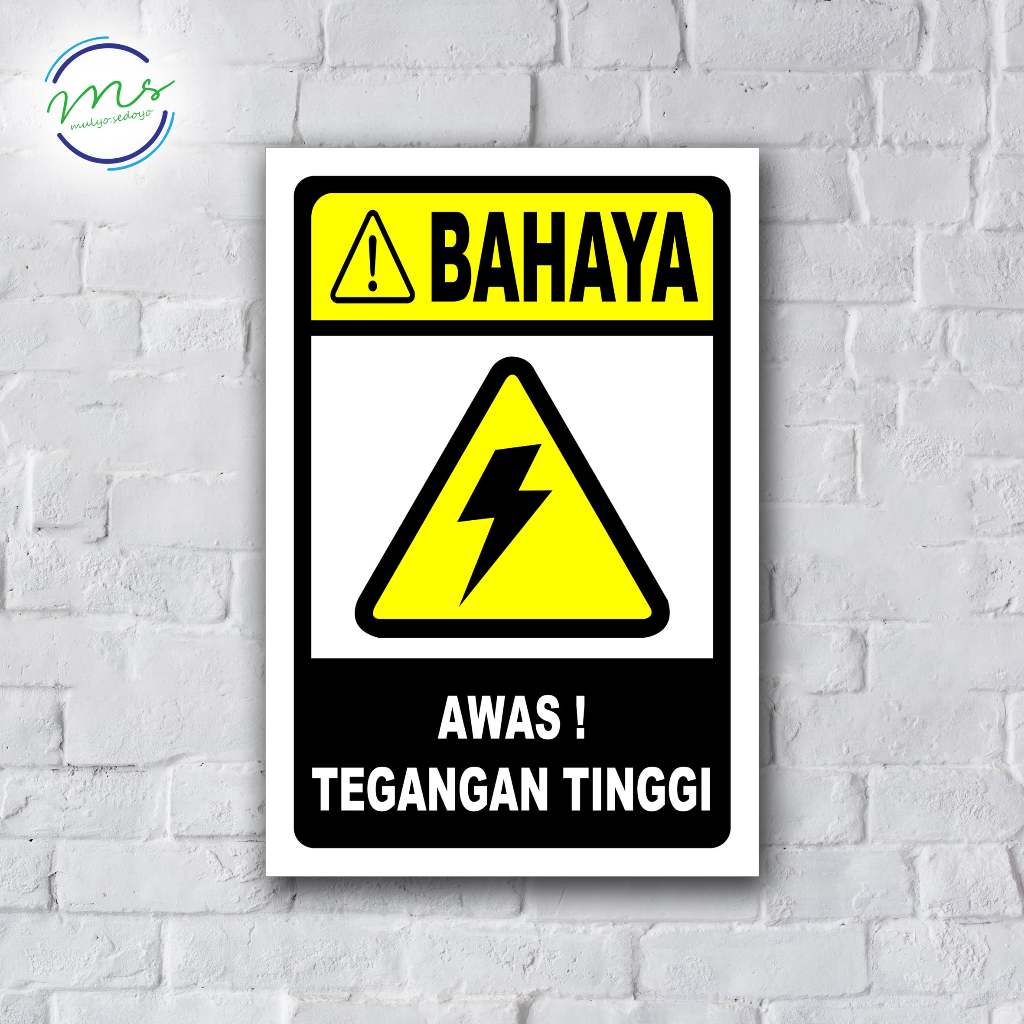Jual Rambu K3 Bahaya Listrik Tegangan Tinggi 30cm x 45cm Plat Akrilik ...