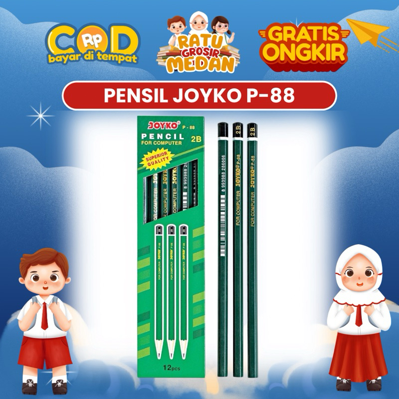 Jual PENSIL JOYKO 2B HIJAU P-88 PER LUSIN 12 PCS | Shopee Indonesia