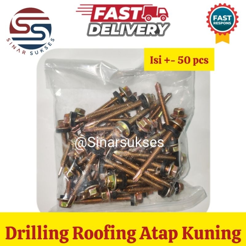 Jual Baut Roofing Taso M5 50MM/ Baut Baja Ringan/ Baut Drilling ...
