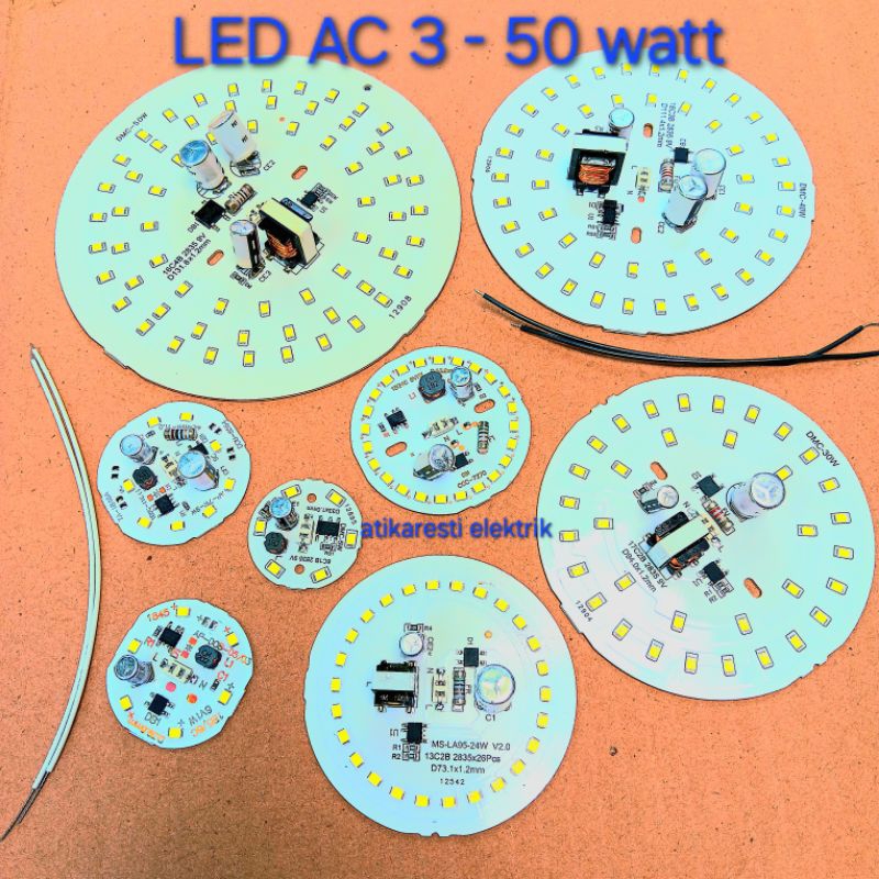Jual Modul PCB LED AC Putih mesin lampu 220V daya 3 sampai 50 watt ...