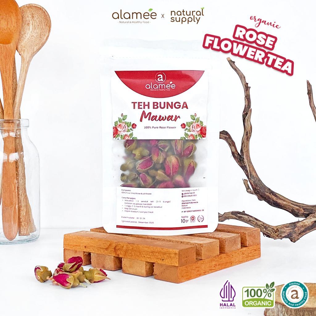 Jual Teh Bunga Mawar Rose Flower Kemasan Toples Flower Tea Organik ...