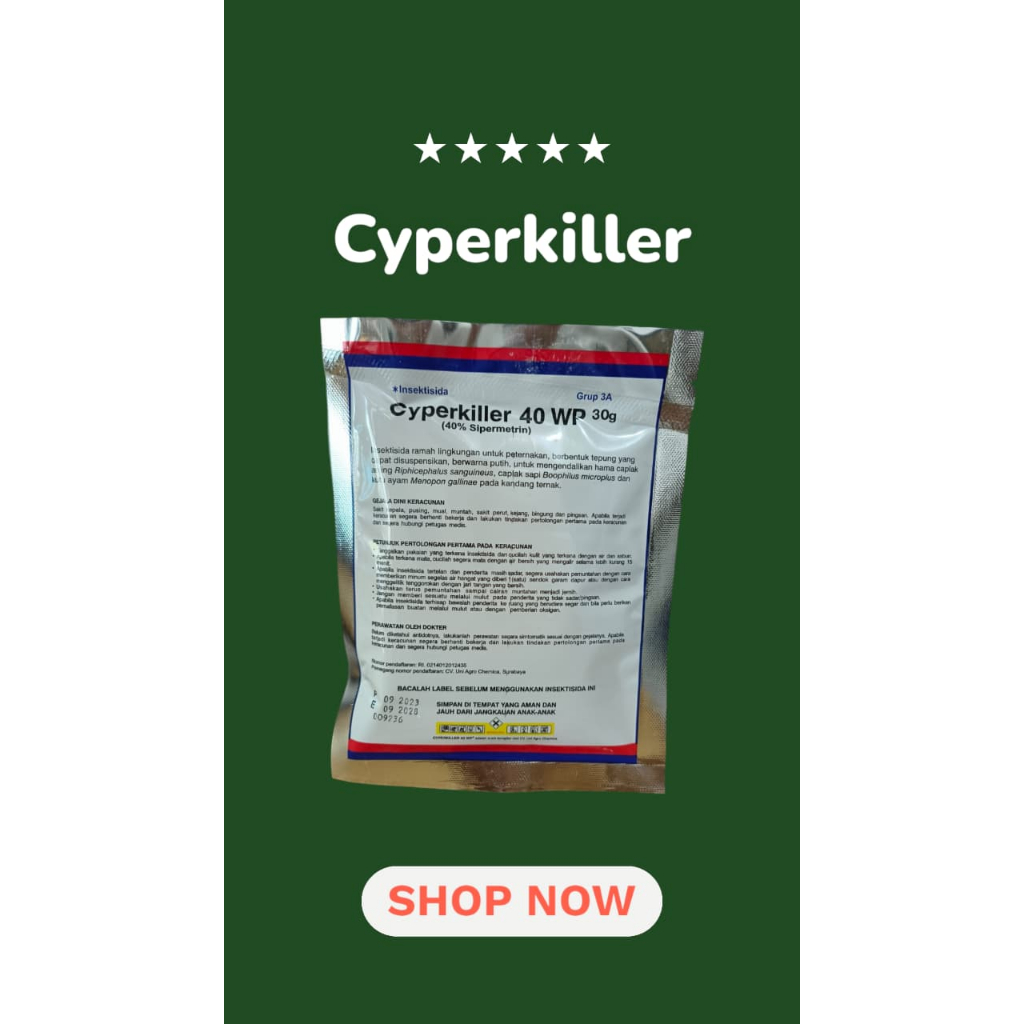 Jual CyperKiller 40 WP Anti Hama / Kutu / Serangga 40WP 30g Pengganti ...