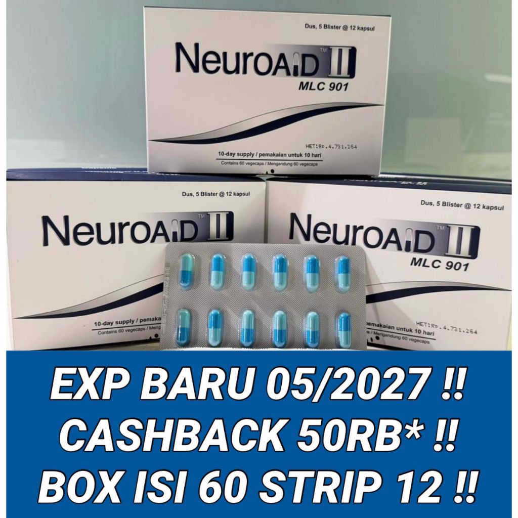 Jual NEUROAID II MLC 901 BOX ISI 60 PASTI READY STOCK !!! | Shopee Indonesia