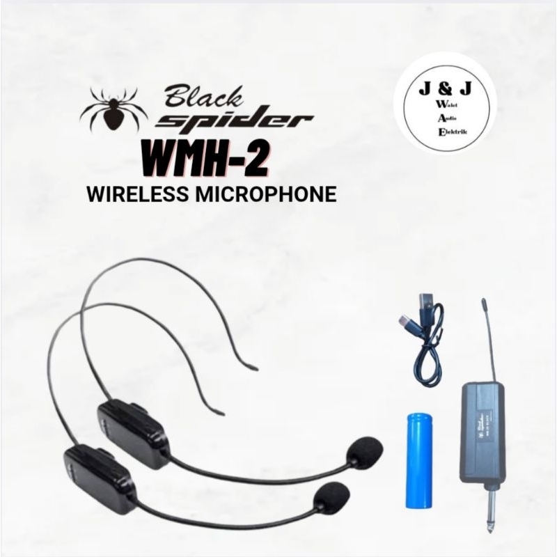 Jual MIC WIRELESS BANDO BLACK SPIDER WMH-2 MICROPHONE WIRELESS BANDO ...