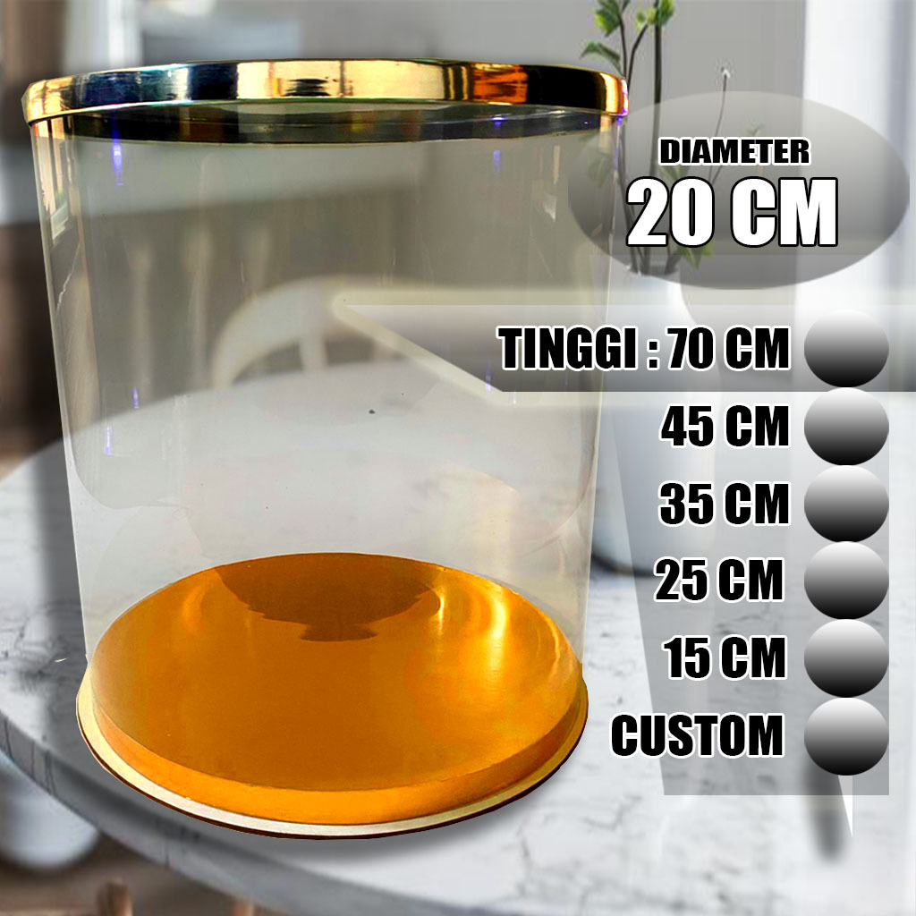 Jual CAKEBOX BULAT DIAMETER 20 MIKA TRANSPARANT | Shopee Indonesia