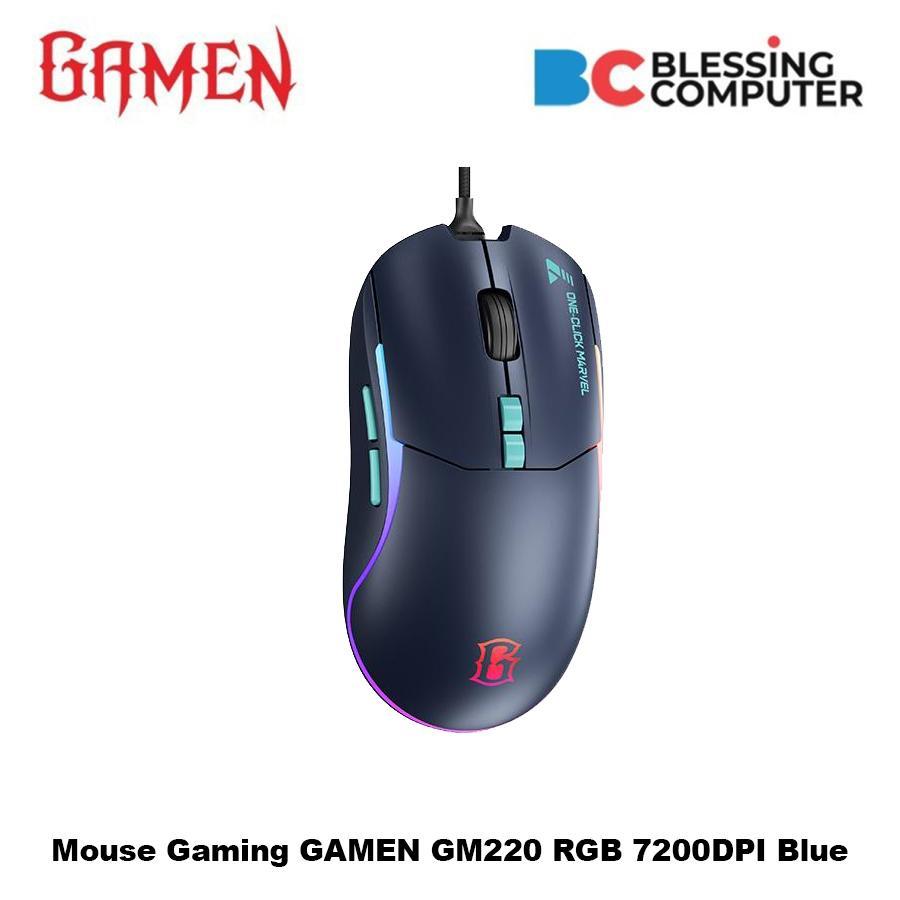 Jual Mouse Gaming GAMEN GM220 RGB 7200DPI Blue | Shopee Indonesia