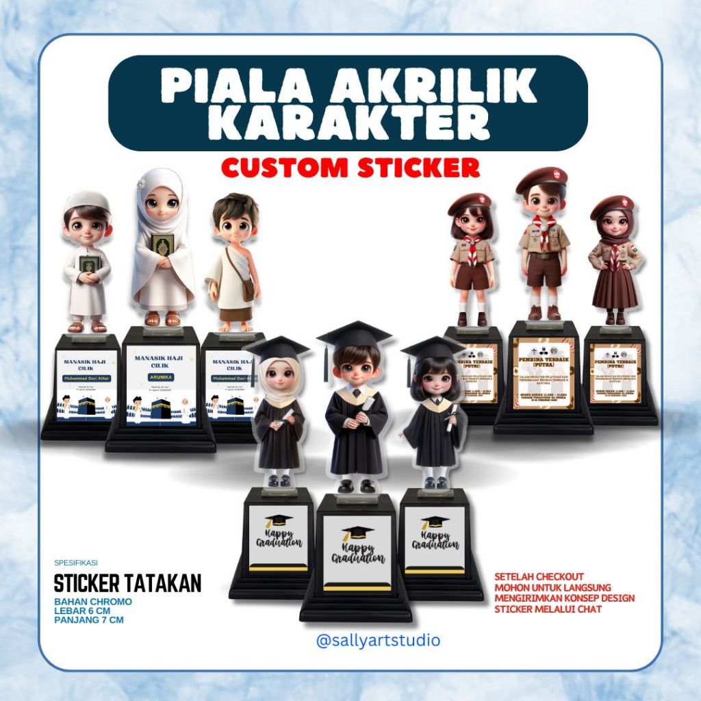 Jual Custom Sticker Tatakan Piala Akrilik Wisuda Pramuka Pesantren ...