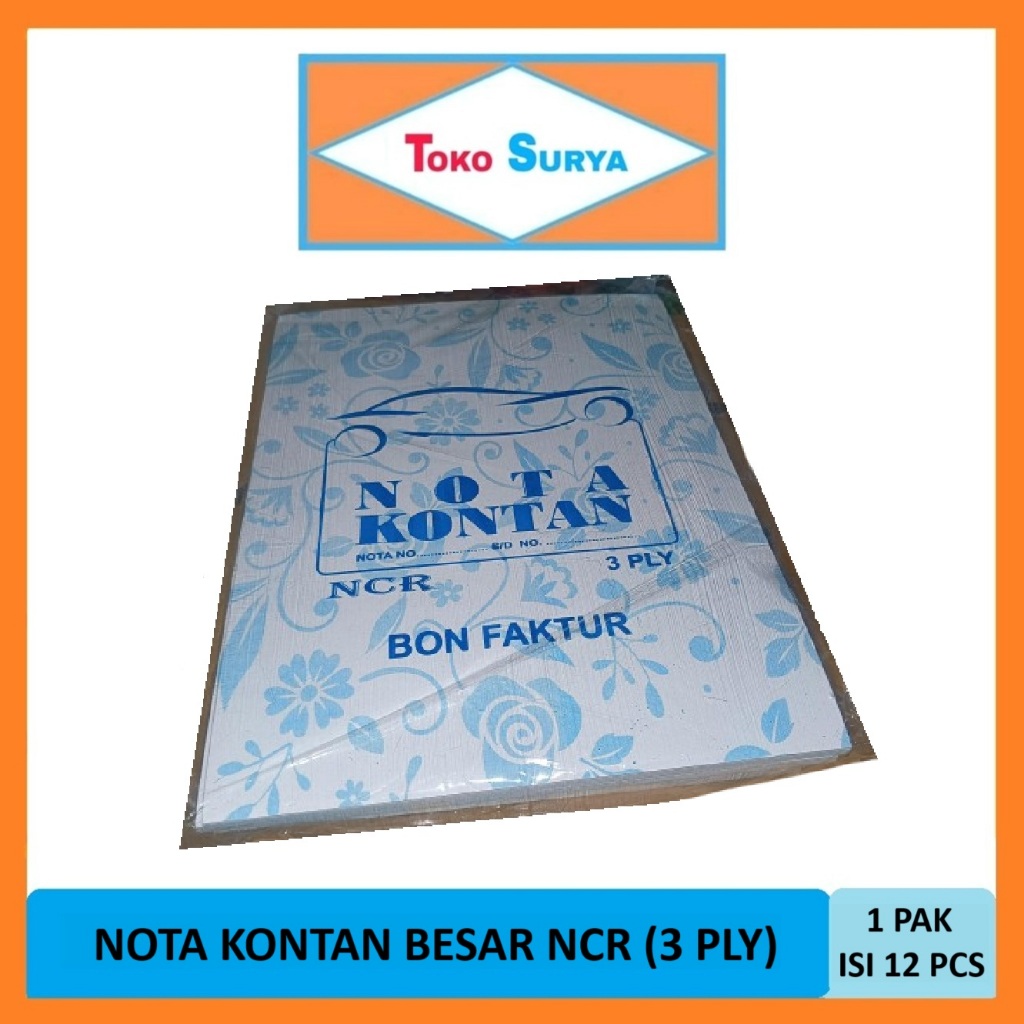 Jual Nota Kontan / Bon Faktur NCR Besar 3 Ply 1 Pak x 12 Pcs | Shopee ...