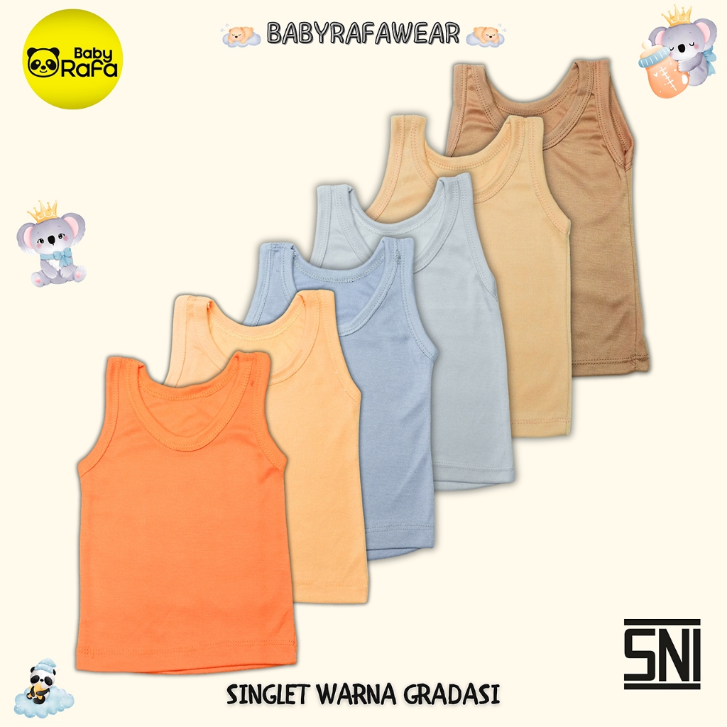 Jual 6 Pcs / 3 Pcs Singlet Bayi Baby Newborn Kaos Dalam Anak usia 0 - 3 ...