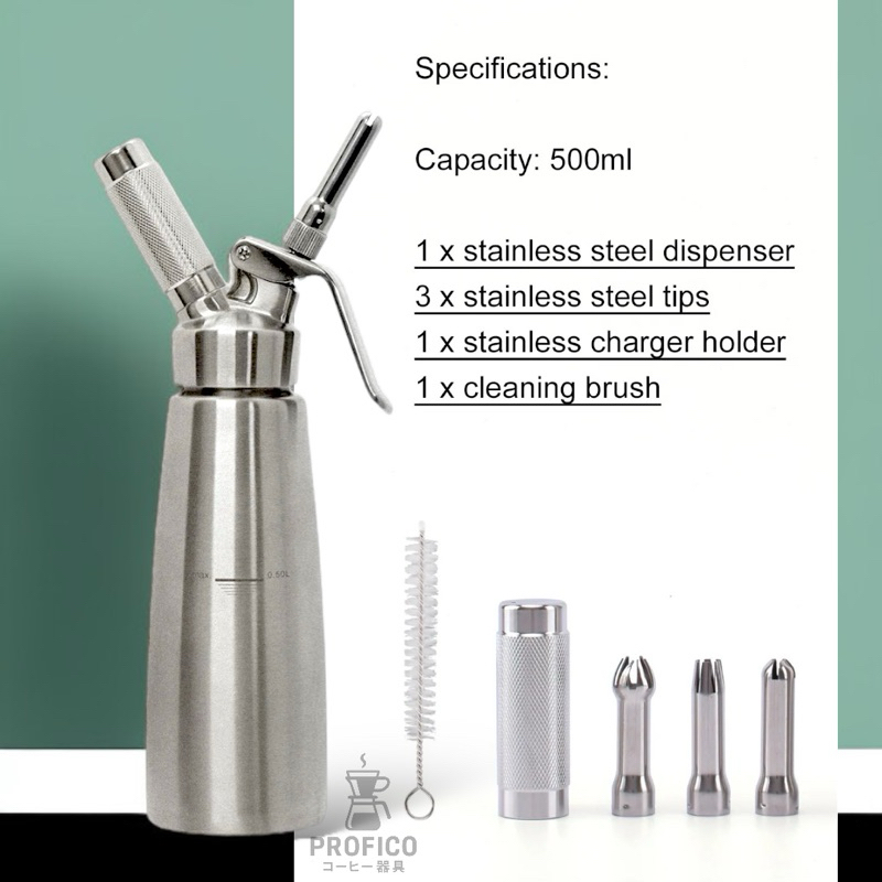 Jual whipping cream dispenser FULL STAINLESS STEEL whipped cream maker ...