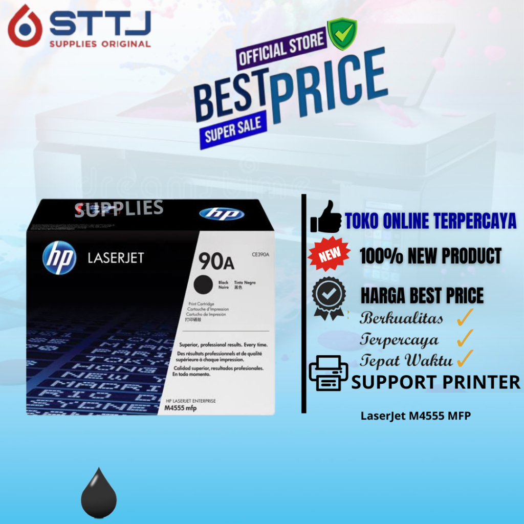 Jual Toner HP 90A Black Original Toner Cartridge (CE390A) Printer ...