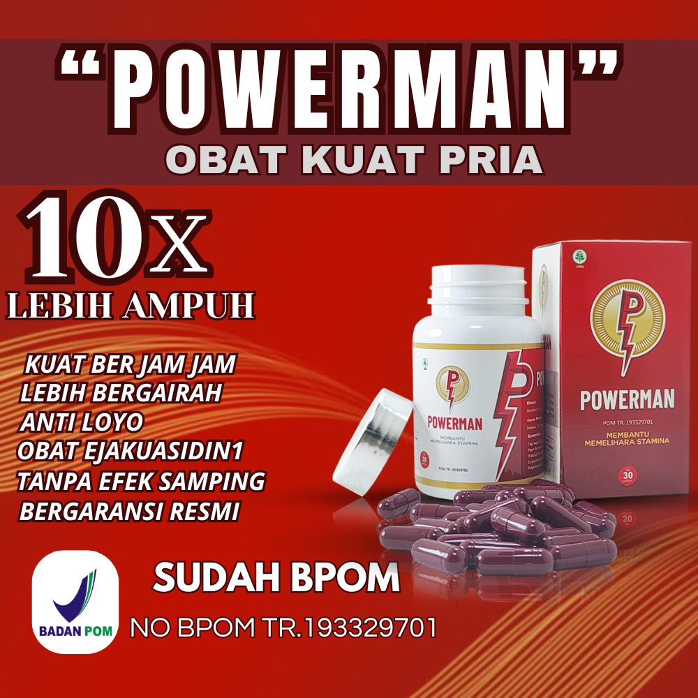 Jual POWERMAN OBAT KUAT HERBAL PRIA TERBAIK TAHAN LAMA PALING AMPUH 100% original BPOM & Halal ...